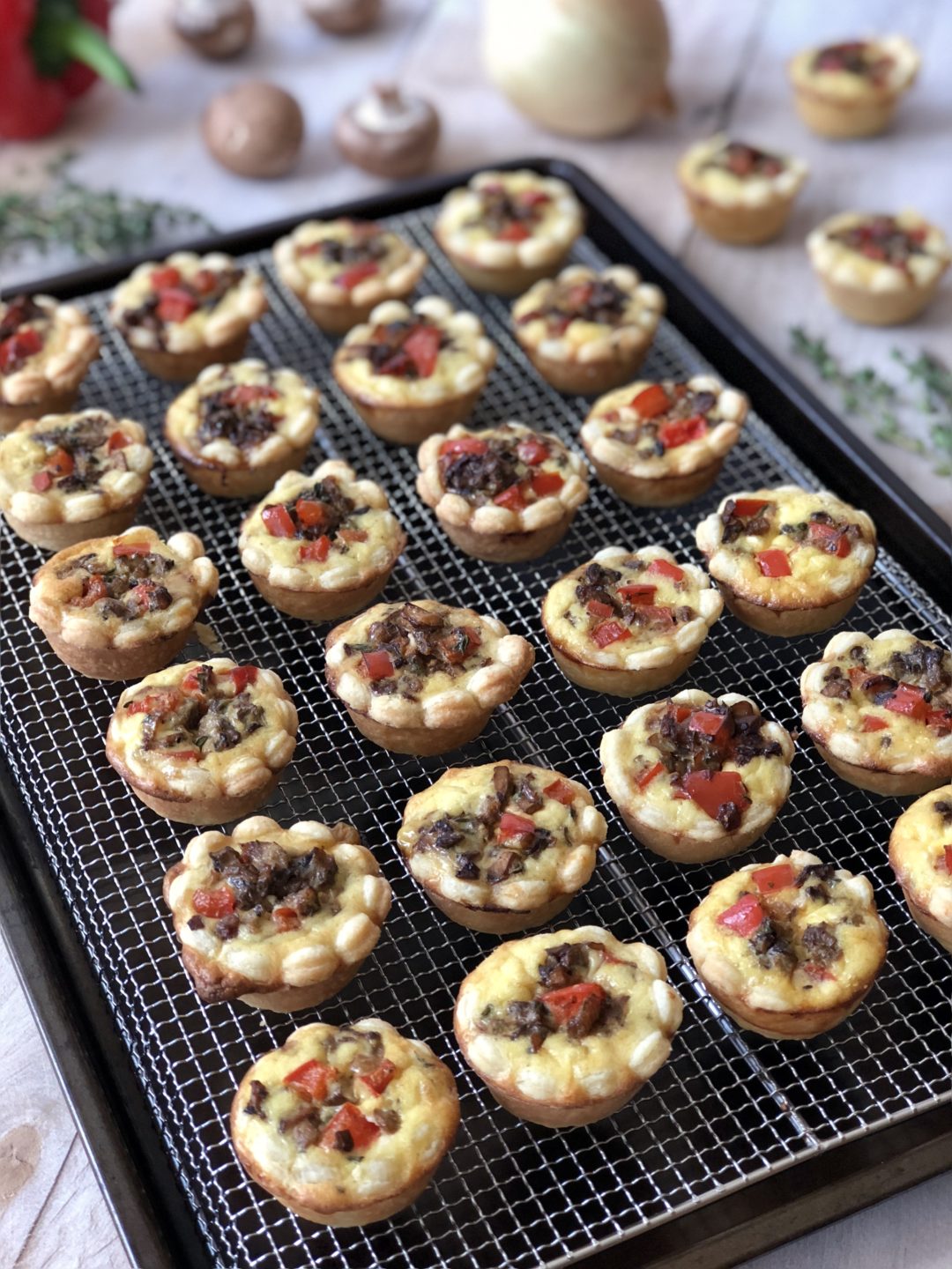 Mushroom & Goat Cheese Tartlets - The Kitchen Fairy