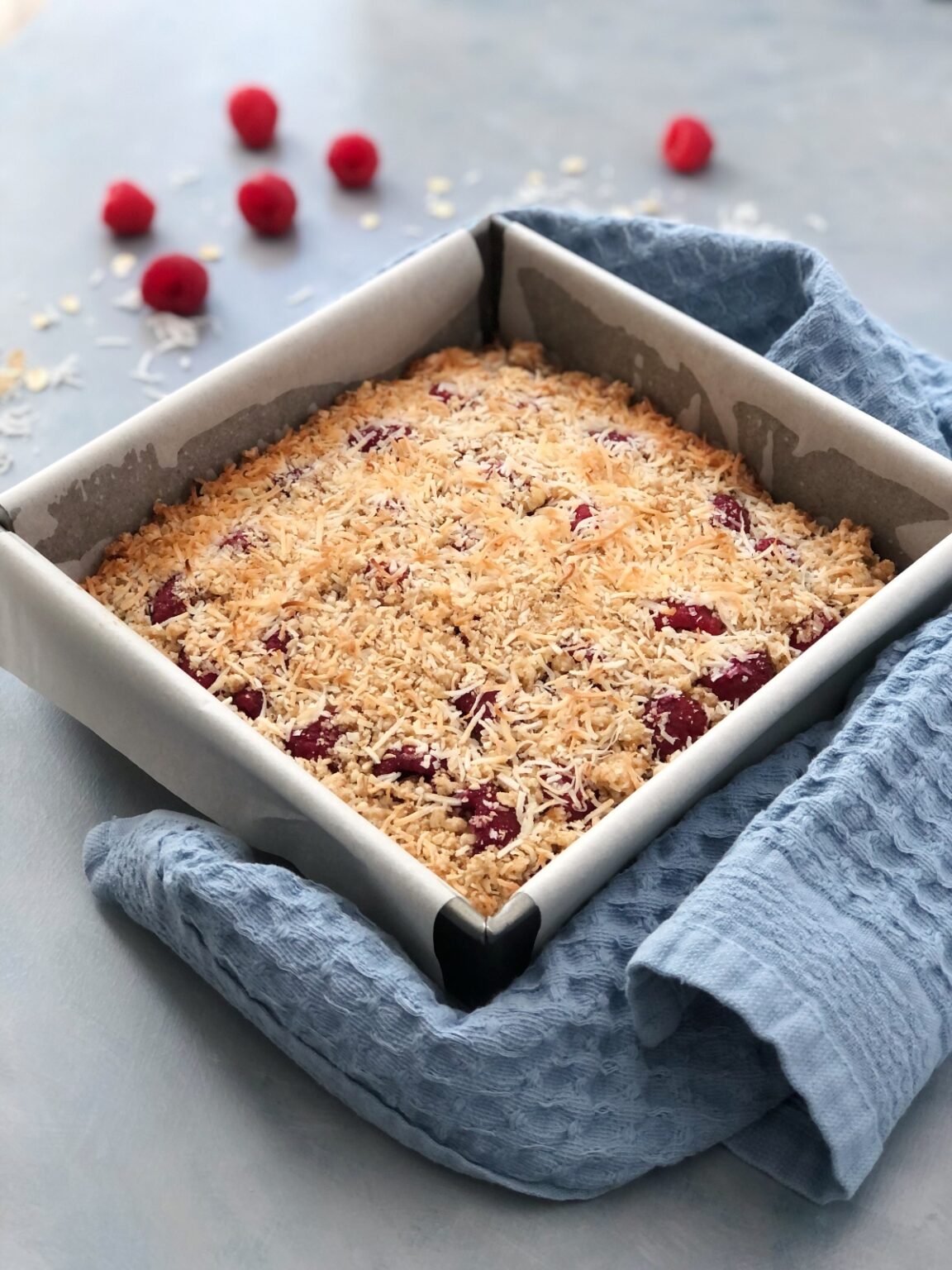 Raspberry Coconut Bars - The Kitchen Fairy